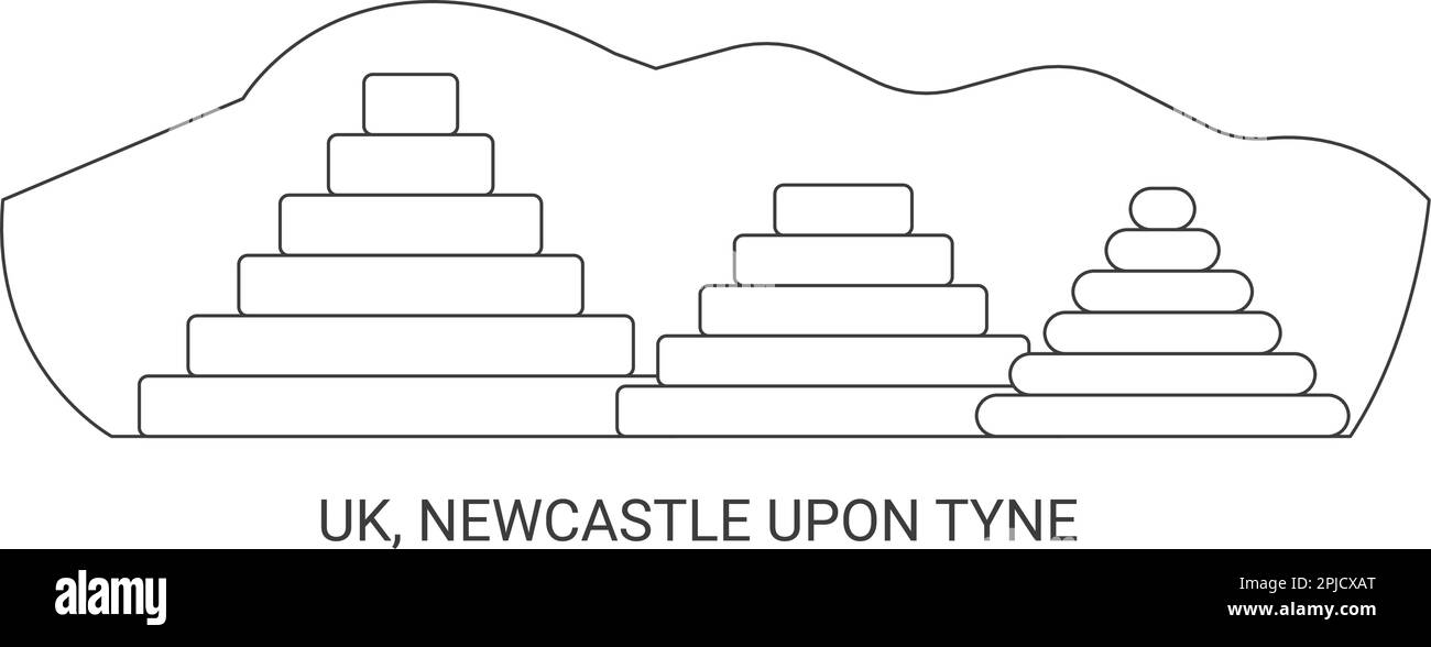 England, Newcastle Upon Tyne travel landmark vector illustration Stock ...