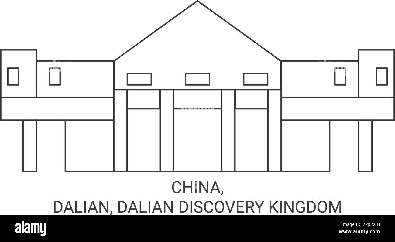 China, Dalian, Dalian Discovery Kingdom travel landmark vector ...