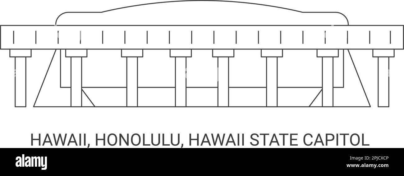United States, Hawaii, Honolulu, Hawaii State Capitol, travel landmark ...