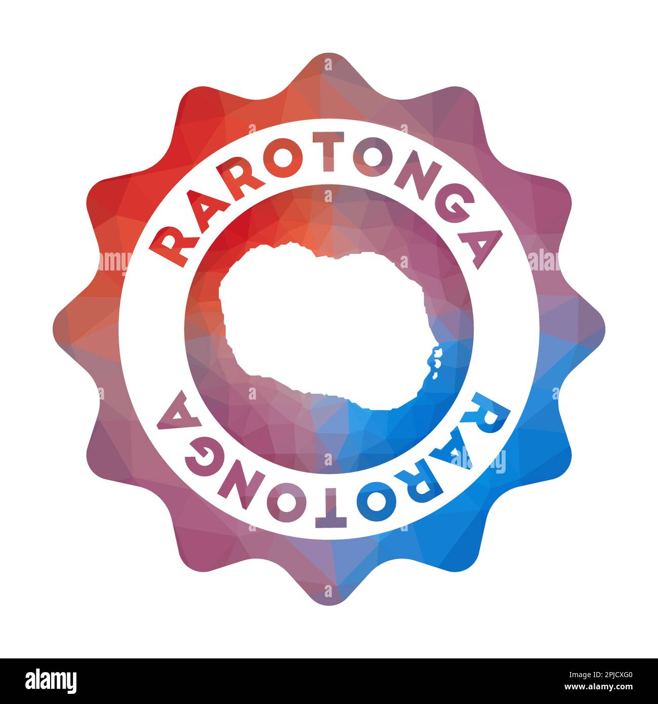 Rarotonga low poly logo. Colorful gradient travel logo of the island in ...