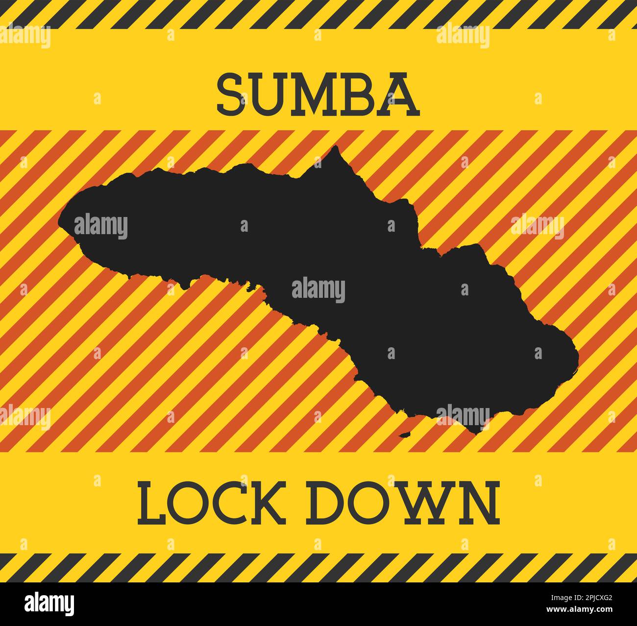 Sumba Lock Down Sign. Yellow island pandemic danger icon. Vector ...