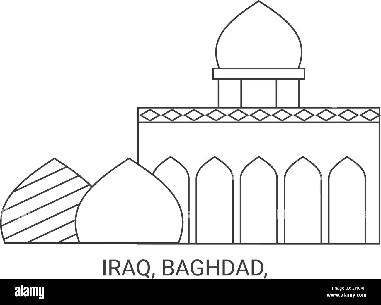 Iraq, Baghdad, travel landmark vector illustration Stock Vector Image ...