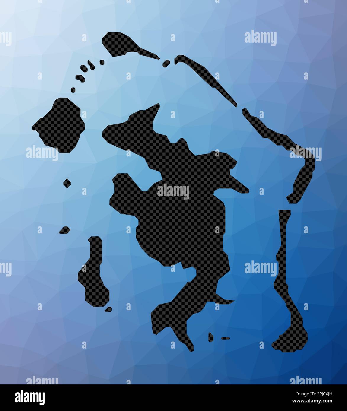 Bora Bora geometric map. Stencil shape of the island in low poly style. Superb island vector ...