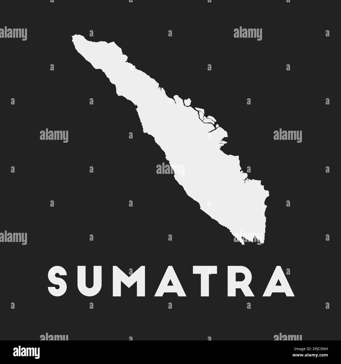 Sumatra icon. Island map on dark background. Stylish Sumatra map with ...