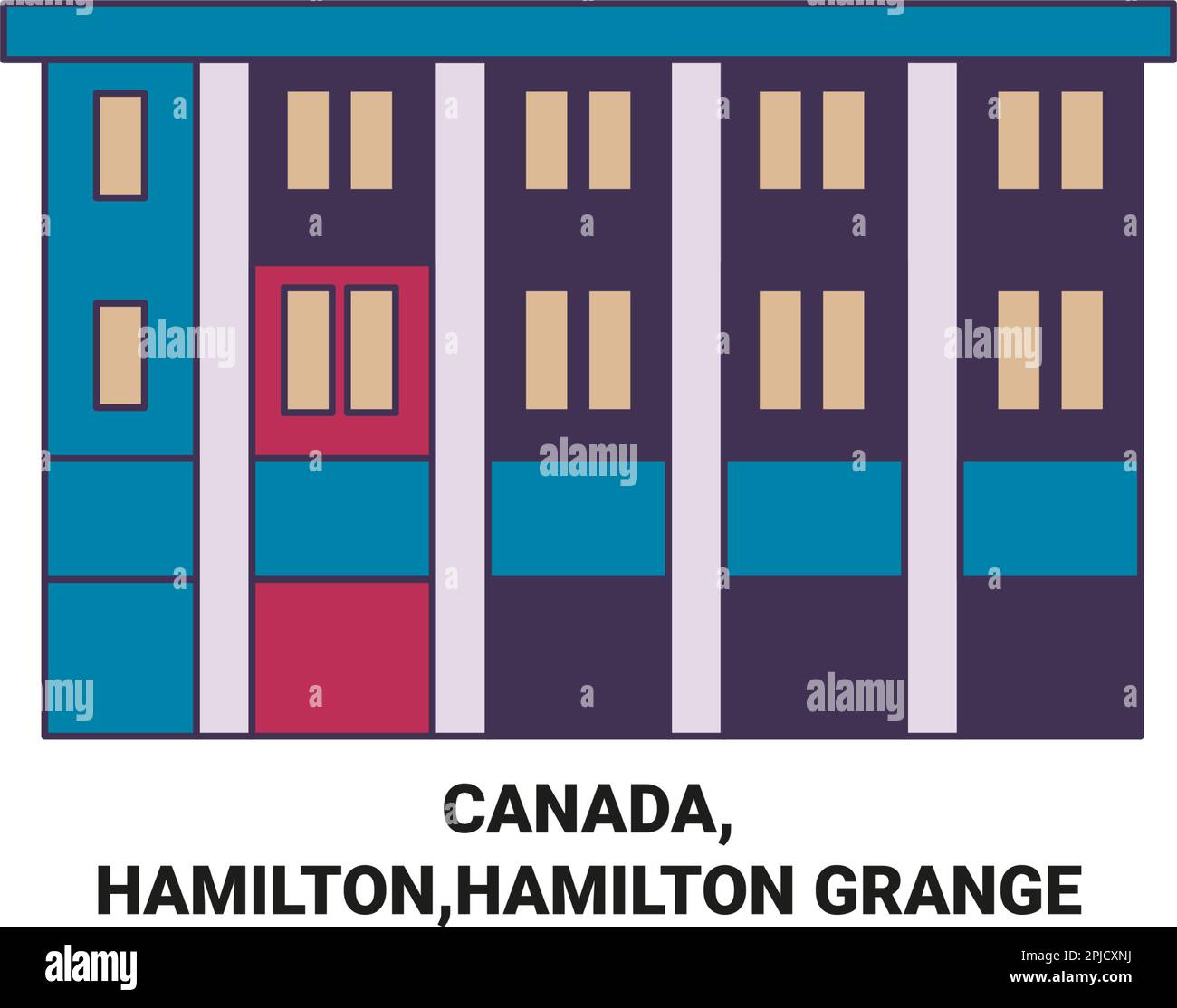 Canada, Hamilton,Hamilton Grange travel landmark vector illustration ...