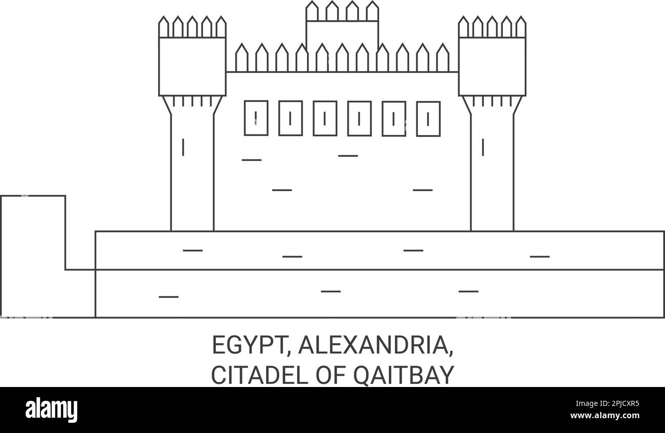 Egypt, Alexandria, Citadel Of Qaitbay travel landmark vector ...