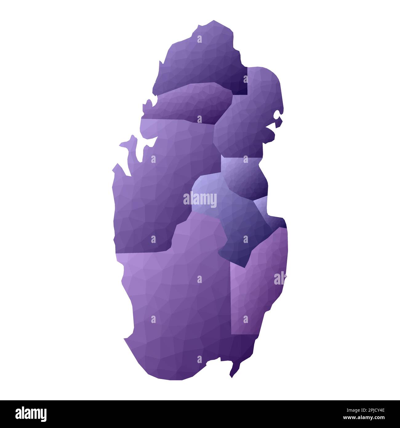 Qatar map. Geometric style country outline. Extraordinary violet vector illustration Stock ...