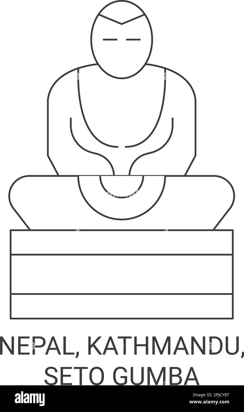 Nepal, Kathmandu, Seto Gumba travel landmark vector illustration Stock ...