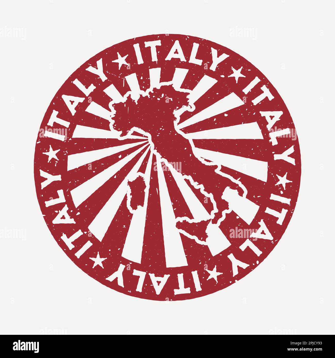 Italy stamp. Travel red rubber stamp with the map of the country ...