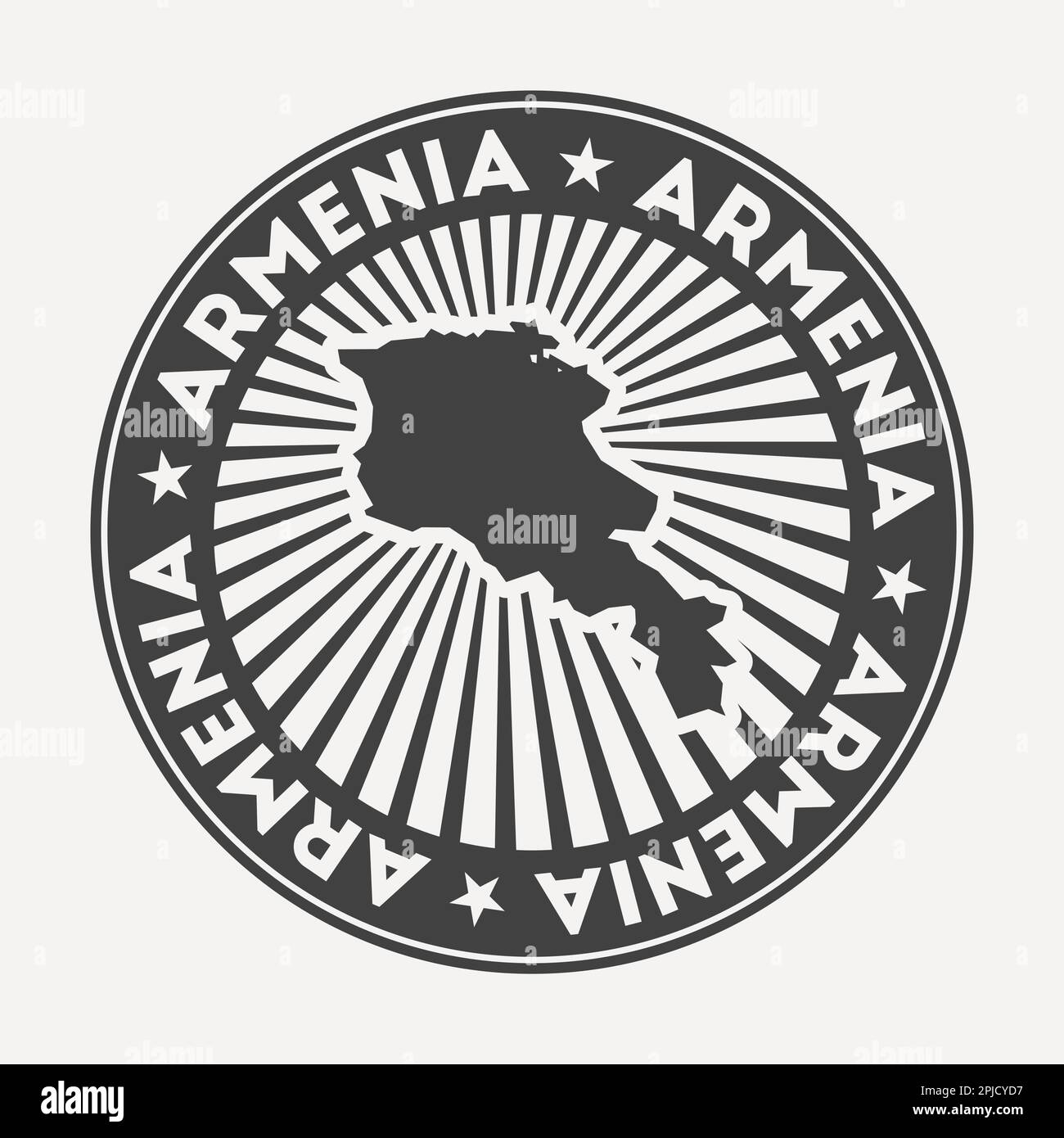 Armenia round logo. Vintage travel badge with the circular name and map ...