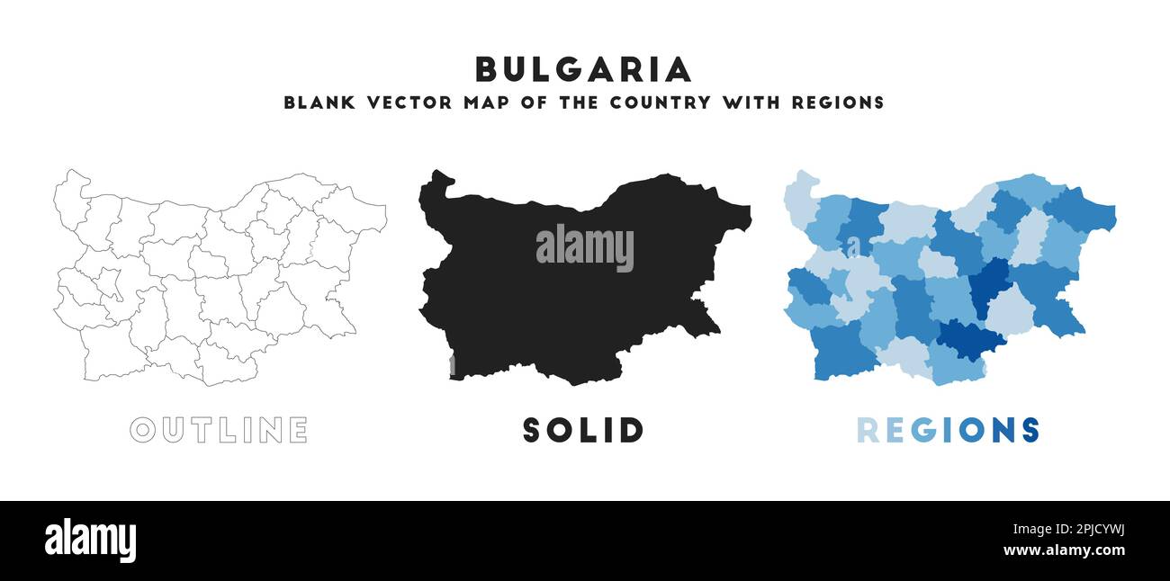 Bulgaria map. Borders of Bulgaria for your infographic. Vector country shape. Vector ...