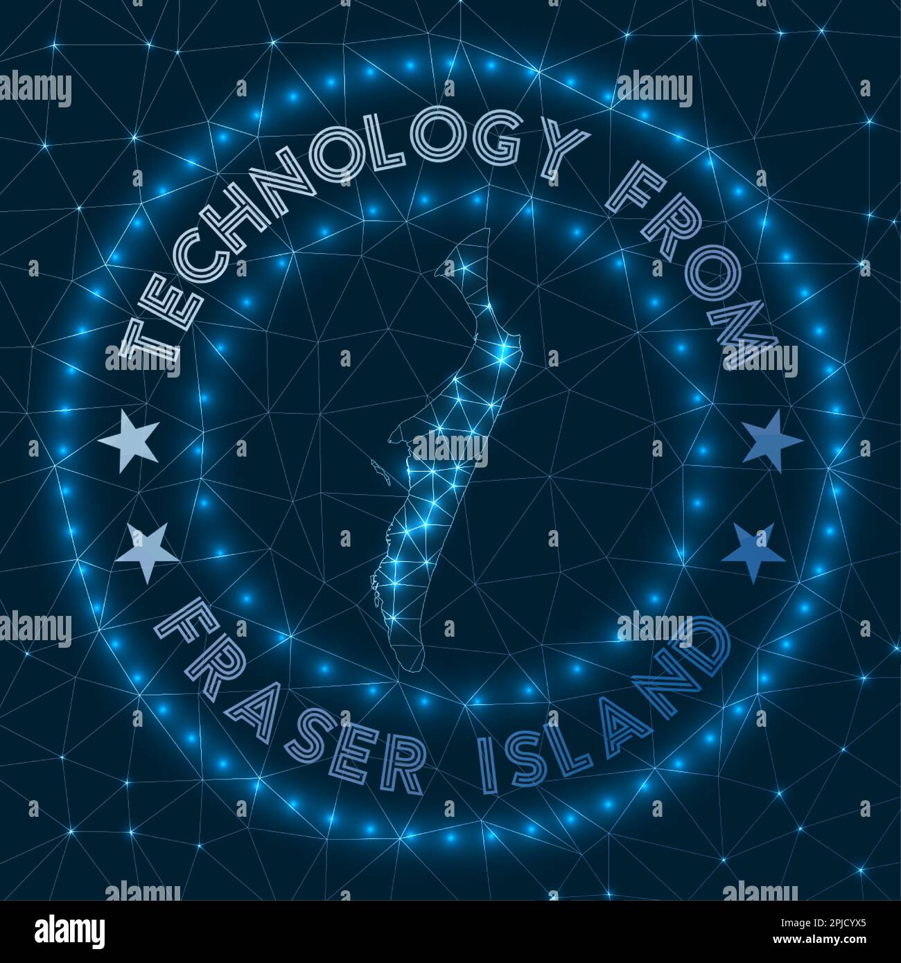 Technology From Fraser Island. Futuristic geometric badge of the island ...