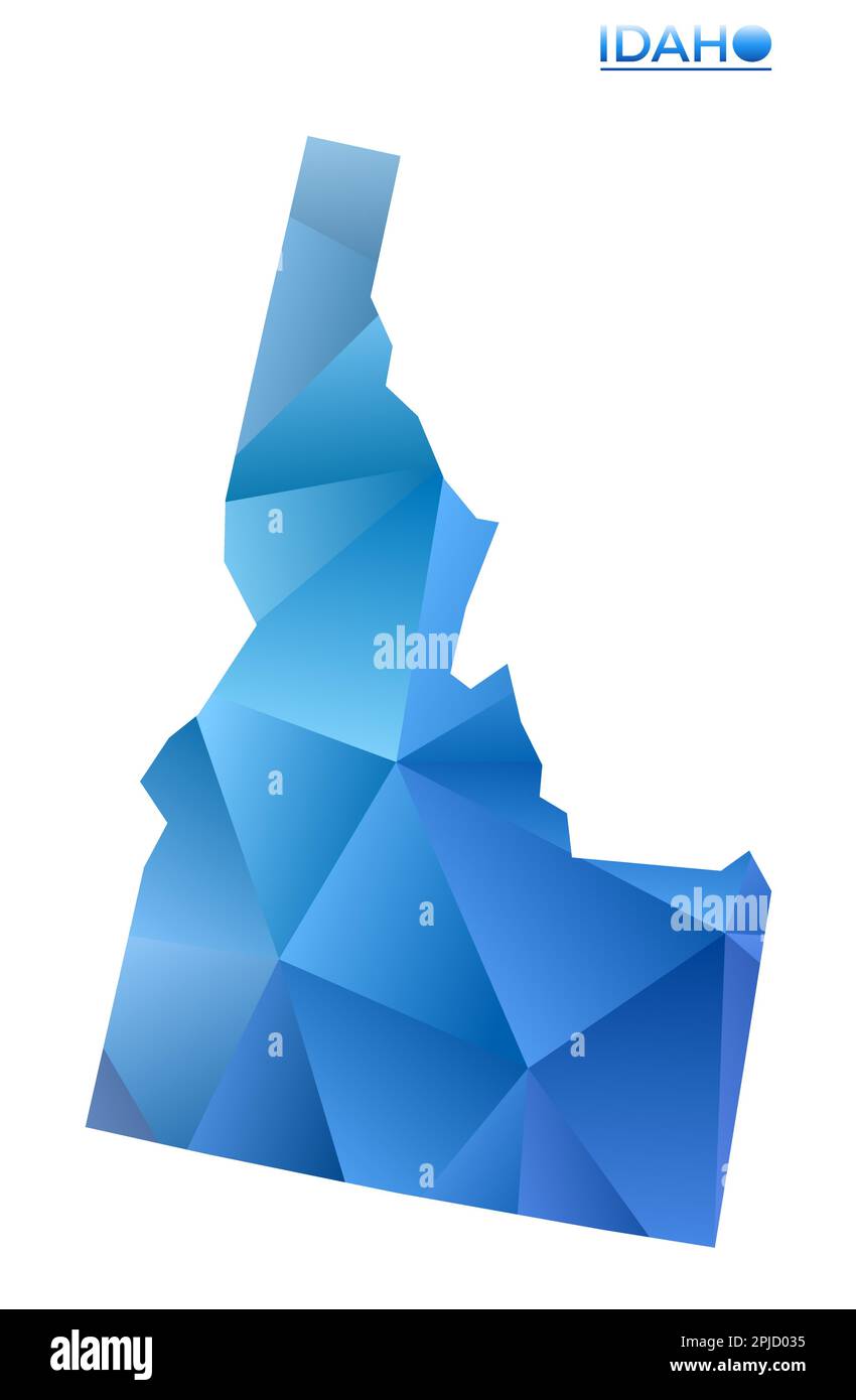 Vector polygonal Idaho map. Vibrant geometric US state in low poly ...