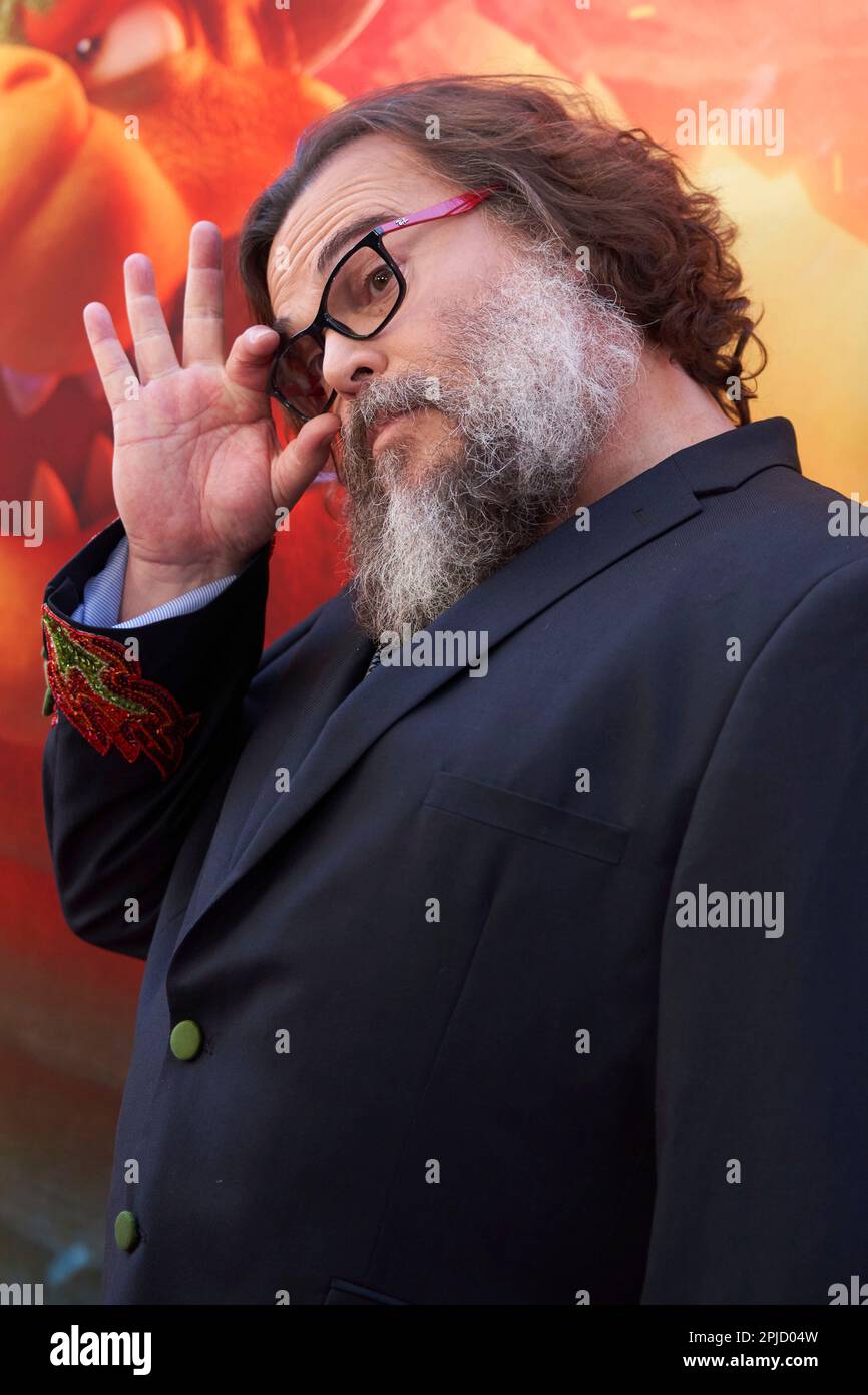 Jack Black arrives at the premiere of "The Super Mario Bros. Movie ...