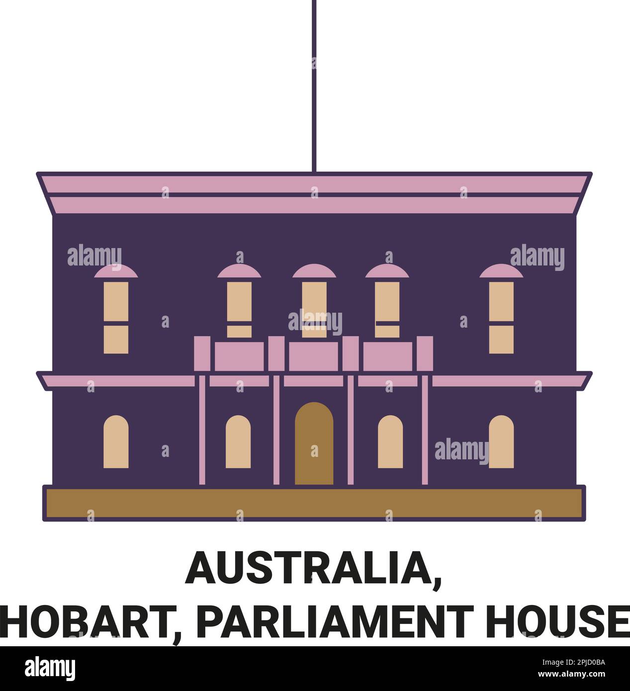 Australia, Hobart, Parliament House travel landmark vector illustration Stock Vector Image & Art ...