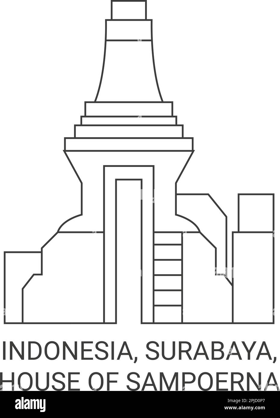 Indonesia, Surabaya, House Of Sampoerna travel landmark vector ...