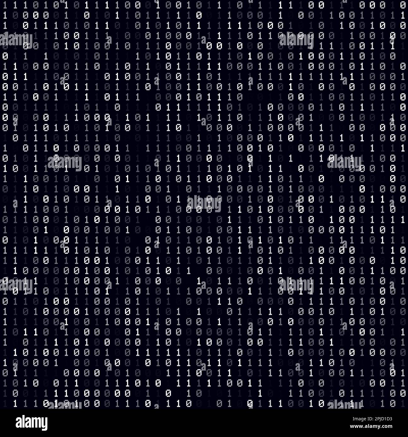 Digital cover. White filled binary background. Medium sized seamless pattern. Neat vector ...