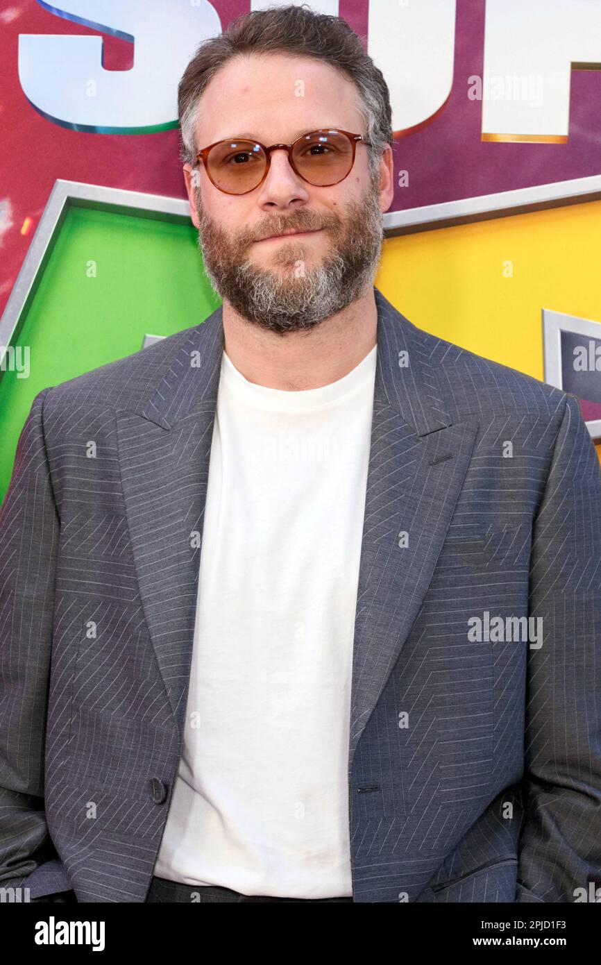 Seth Rogan arrives at the premiere of "The Super Mario Bros. Movie ...