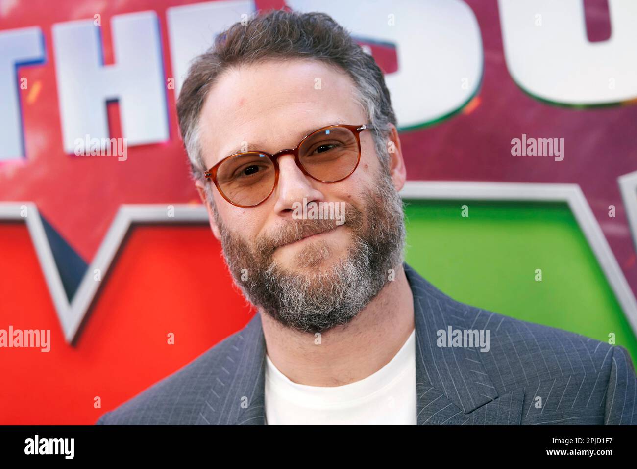 Seth Rogan arrives at the premiere of "The Super Mario Bros. Movie ...