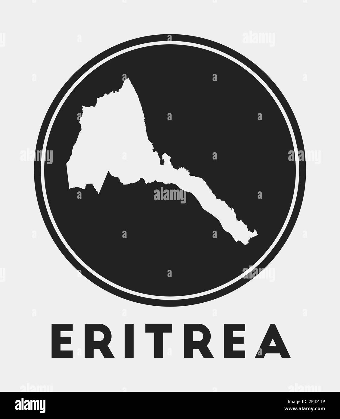 Eritrea Icon Round Logo With Country Map And Title Stylish Eritrea Badge With Map Vector