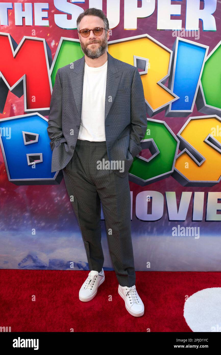 Seth Rogan arrives at the premiere of "The Super Mario Bros. Movie ...