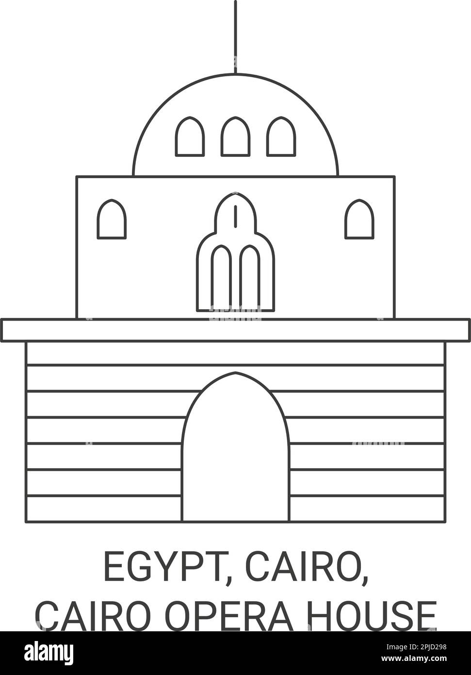 Egypt, Cairo, Cairo Opera House travel landmark vector illustration ...