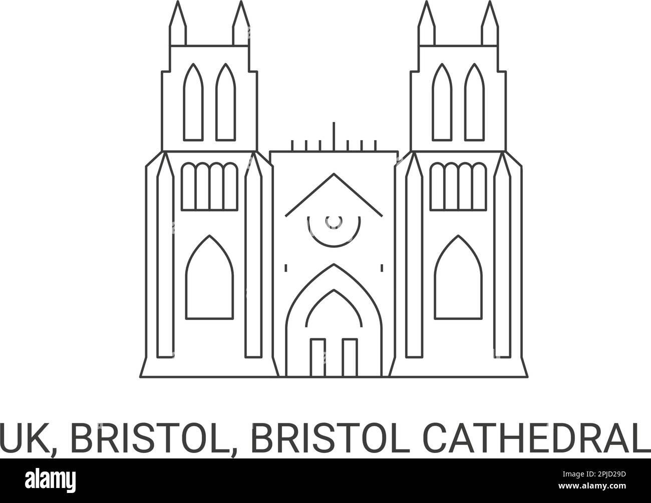 England, Bristol, Bristol Cathedral, travel landmark vector ...