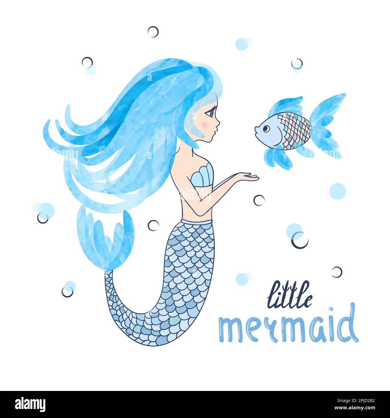 Little Mermaid Logo Vector