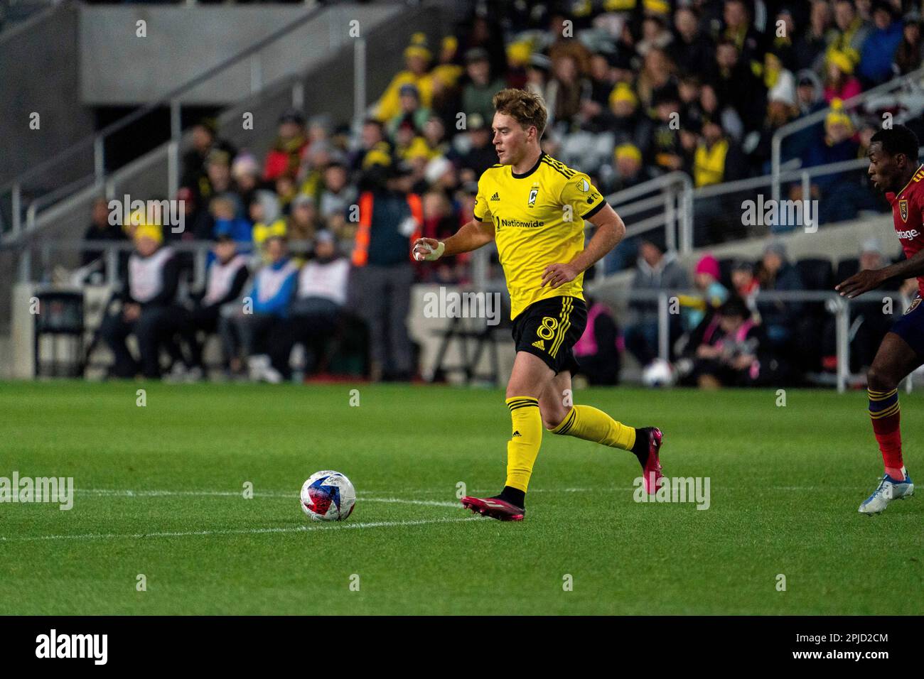 COLUMBUS, OH - APRIL 01: Columbus Crew midfielder Aidan Morris (8 ...