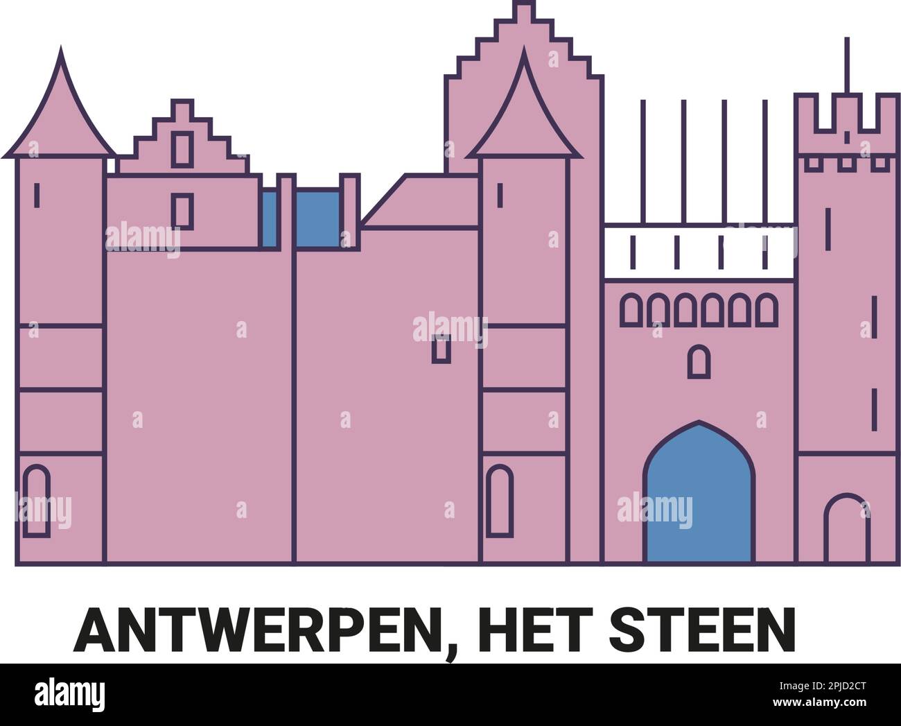 Brick building antwerp Stock Vector Images - Alamy