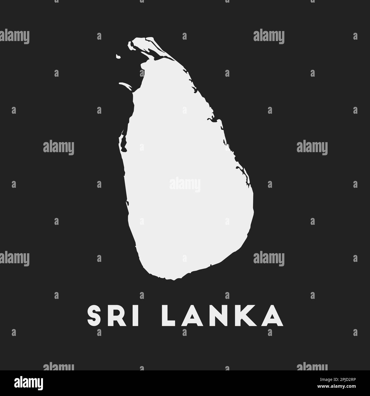 Sri Lanka icon. Country map on dark background. Stylish Sri Lanka map ...