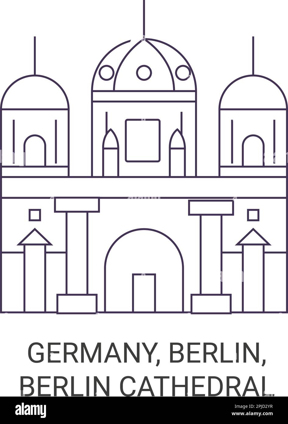 Germany, Berlin, Berlin Cathedral travel landmark vector illustration ...