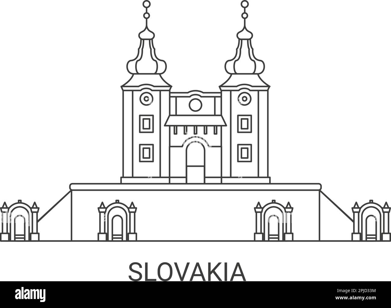 Slovakia, Landmark travel landmark vector illustration Stock Vector ...