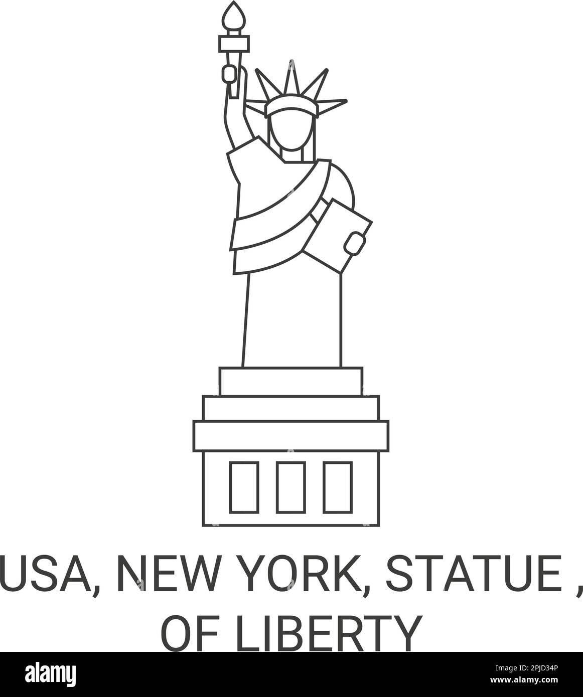 United States, New York, Statue , Of Liberty travel landmark vector ...