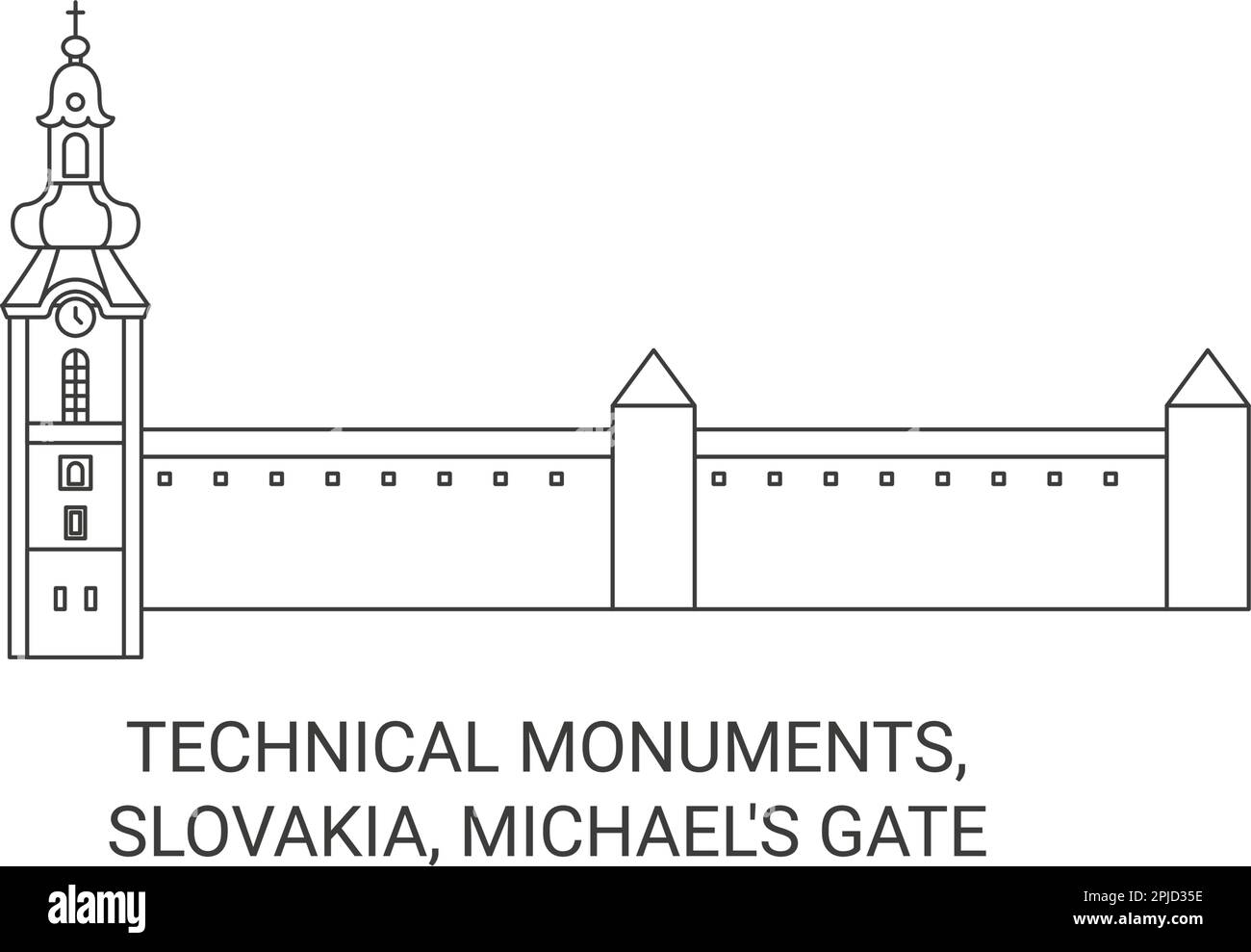 Slovakia, Michael's Gate travel landmark vector illustration Stock ...
