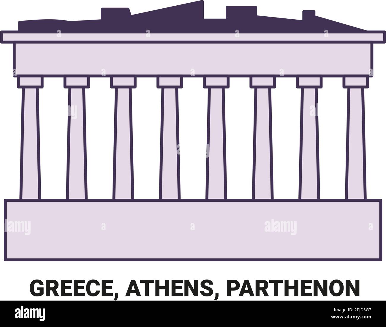 Greece Athens Parthenon Travel Landmark Vector Illustration Stock Vector Image And Art Alamy
