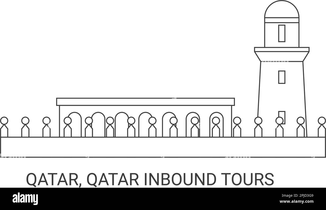 Qatar, Qatar Inbound Tours, travel landmark vector illustration Stock ...