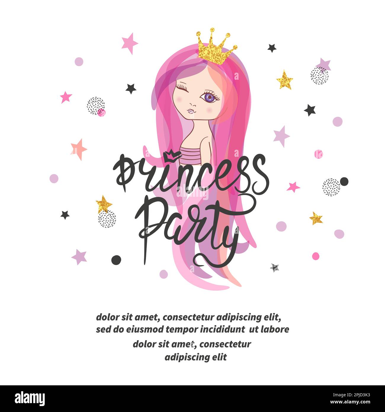 Princess Birthday Card Template Pretty Brunette Princess Birthday