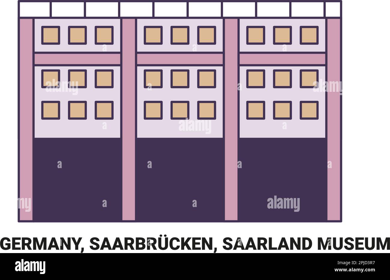 Germany, Saarbrucken, Saarland Museum travel landmark vector ...