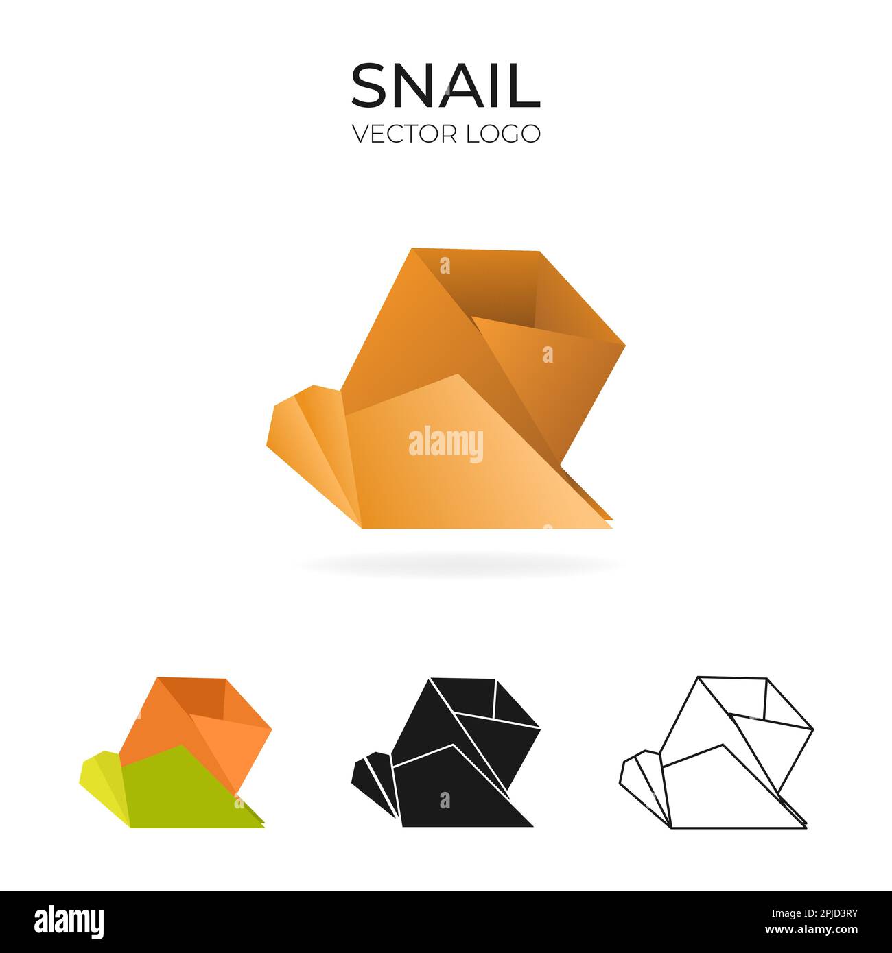 Origami vector logo and icon with snail Stock Vector Image & Art - Alamy