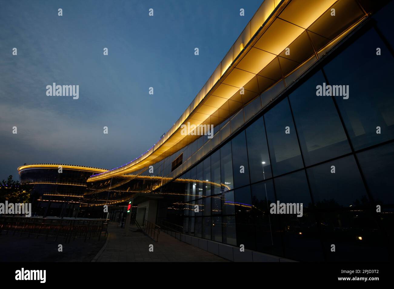 Modern buildings at night Stock Photo - Alamy