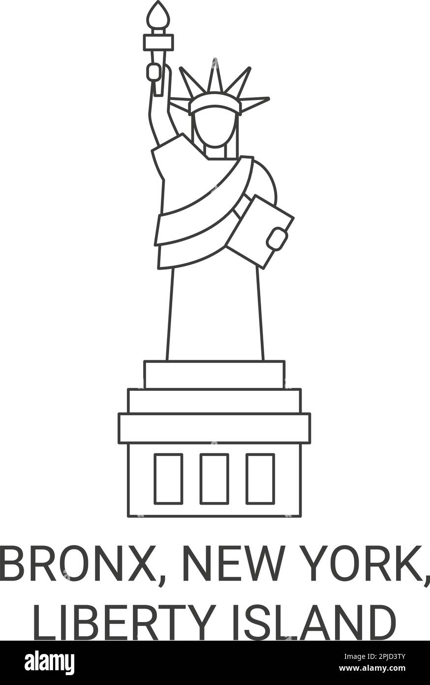 United States, Bronx, New York, Liberty Island travel landmark vector ...