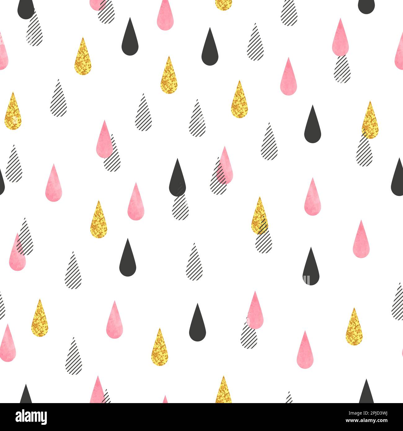 Seamless vector pattern with rain drops. Vector rainy background Stock ...
