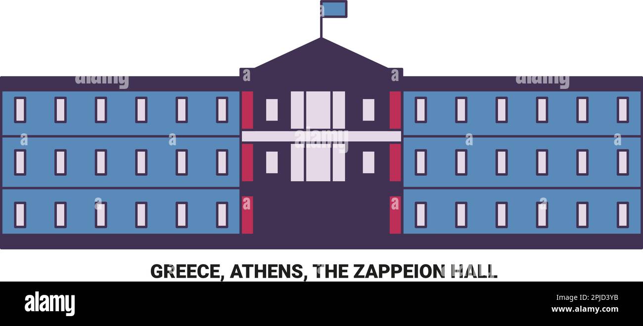 Greece, Athens, The Zappeion Hall travel landmark vector illustration ...