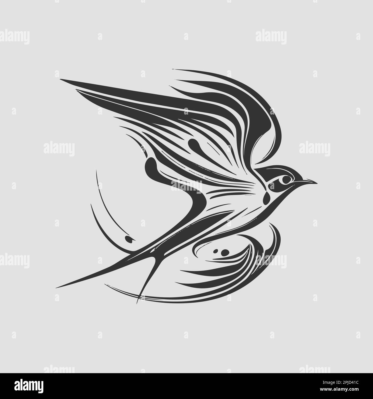 swallow bird illustration vector. retro bird style illustration. bird vector illustration Stock ...