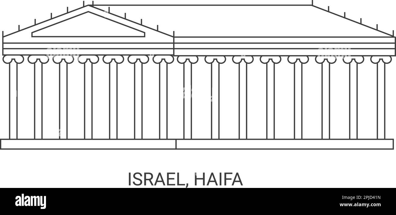 Israel, Haifa travel landmark vector illustration Stock Vector Image ...