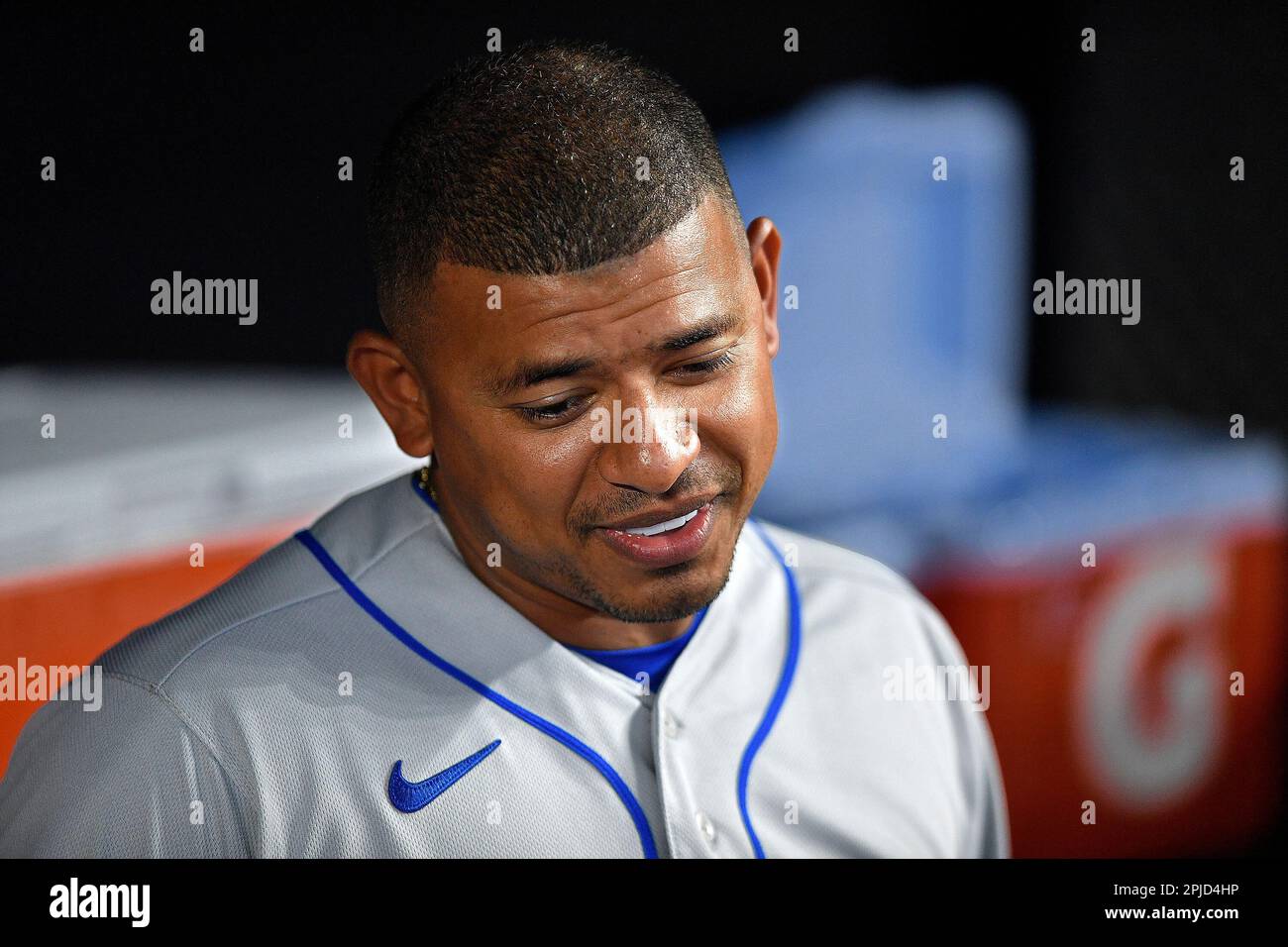 New York Mets third baseman Eduardo Escobar stands in the dugout during ...