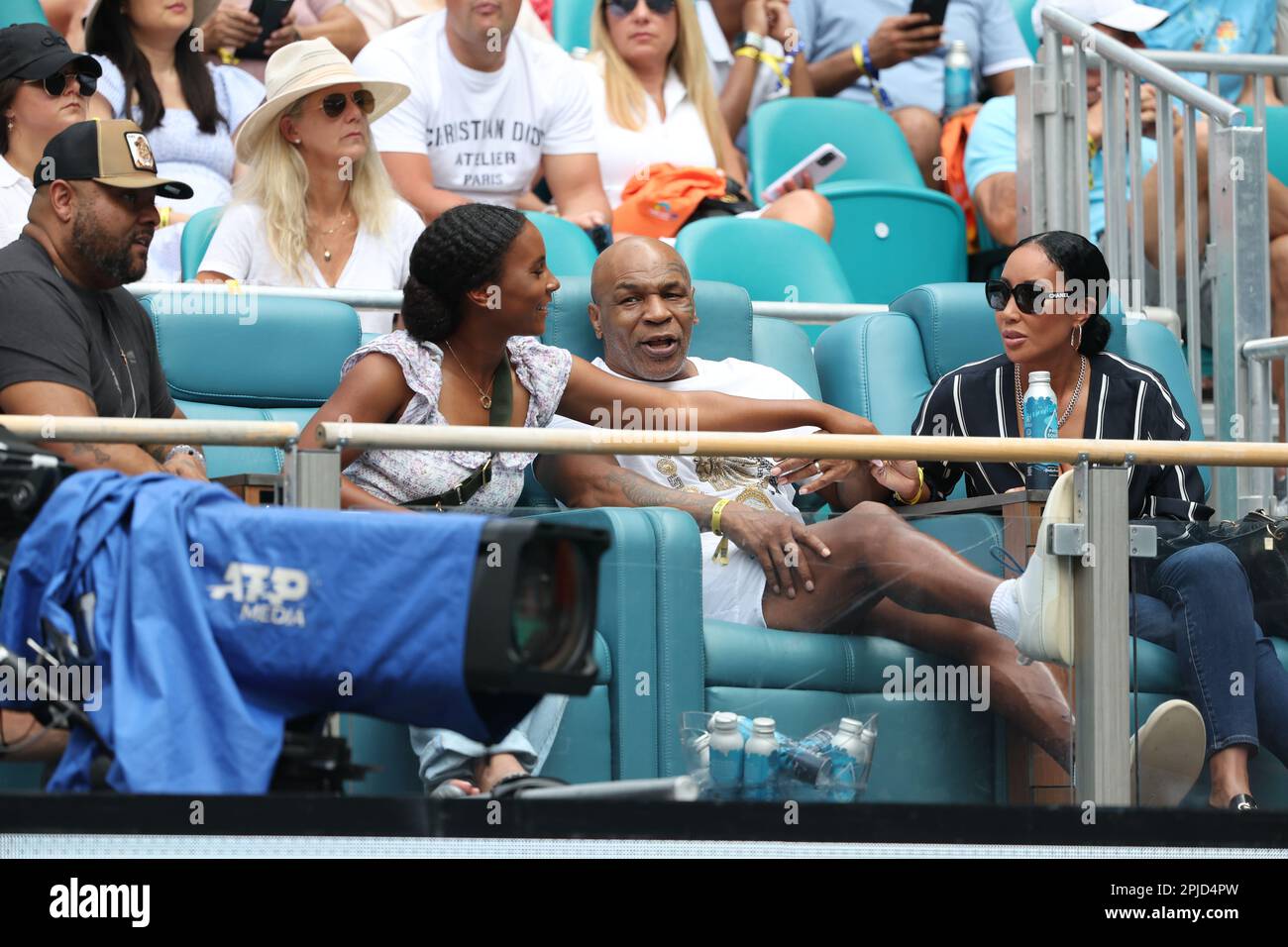 MIAMI GARDENS, FLORIDA - APRIL 01: Boxer Mike Tyson, his daughter Milan ...