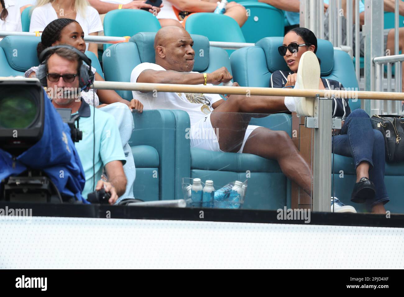 MIAMI GARDENS, FLORIDA - APRIL 01: Boxer Mike Tyson, his daughter Milan ...