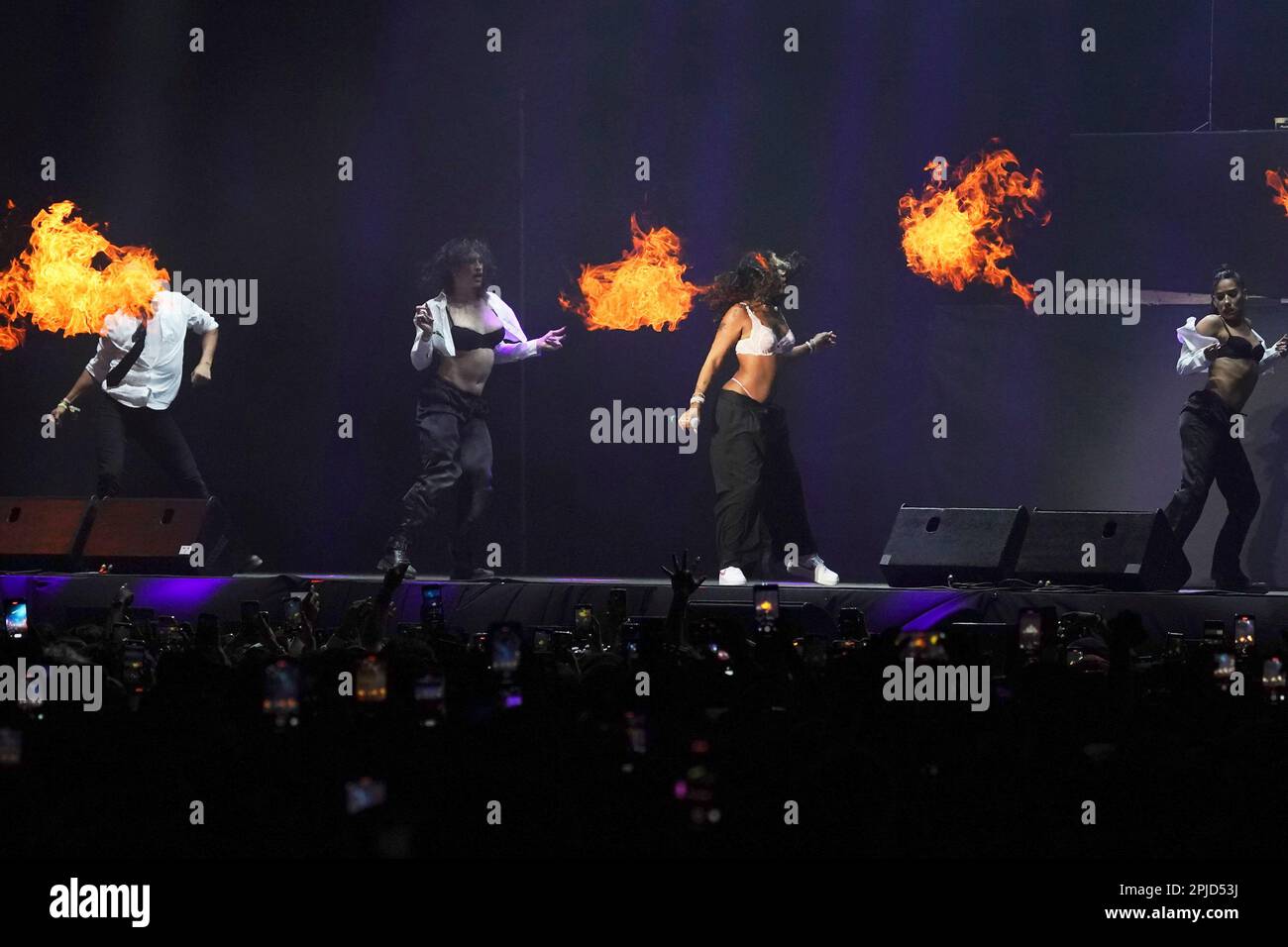 Dominican rapper Tokischa performs at the Axe Ceremonia music festival ...